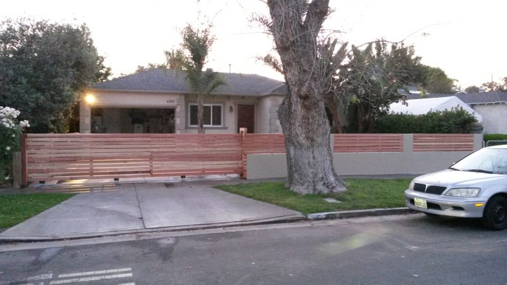 19' Long Horizontal Wood Rolling Driveway Gate + Matching Fence Inserts ...