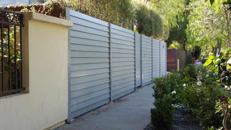 Custom Overlapping Horizontal Wood Fence for whole yard, painted, with ...
