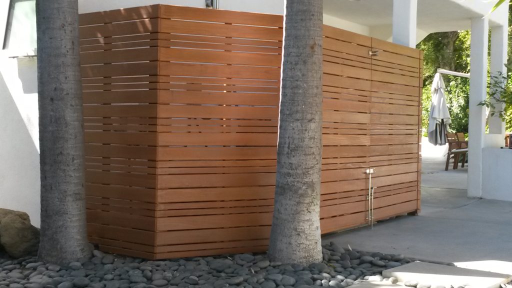 horizontal wood fence pool equipment enclosure #4 - WoodFenceExpert.com