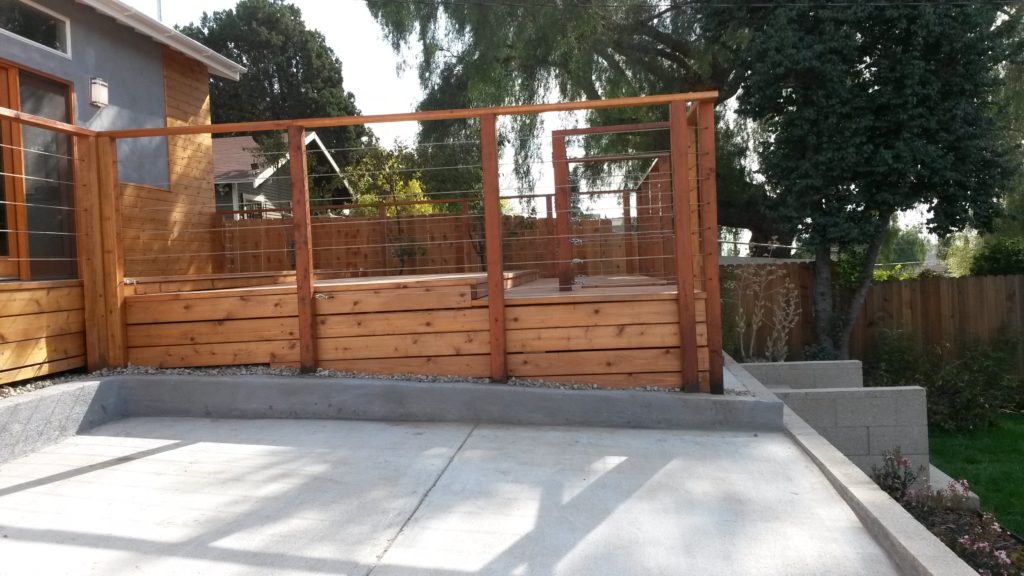 wood frame steel cable fence and pedestrian gates #7 - WoodFenceExpert.com